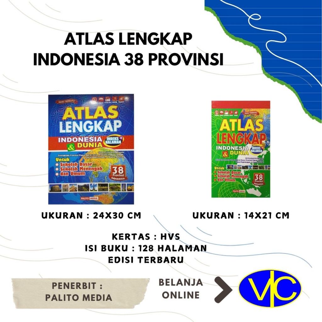 Jual Atlas Lengkap Indonesia 38 Provinsi - Palito Media | Shopee Indonesia