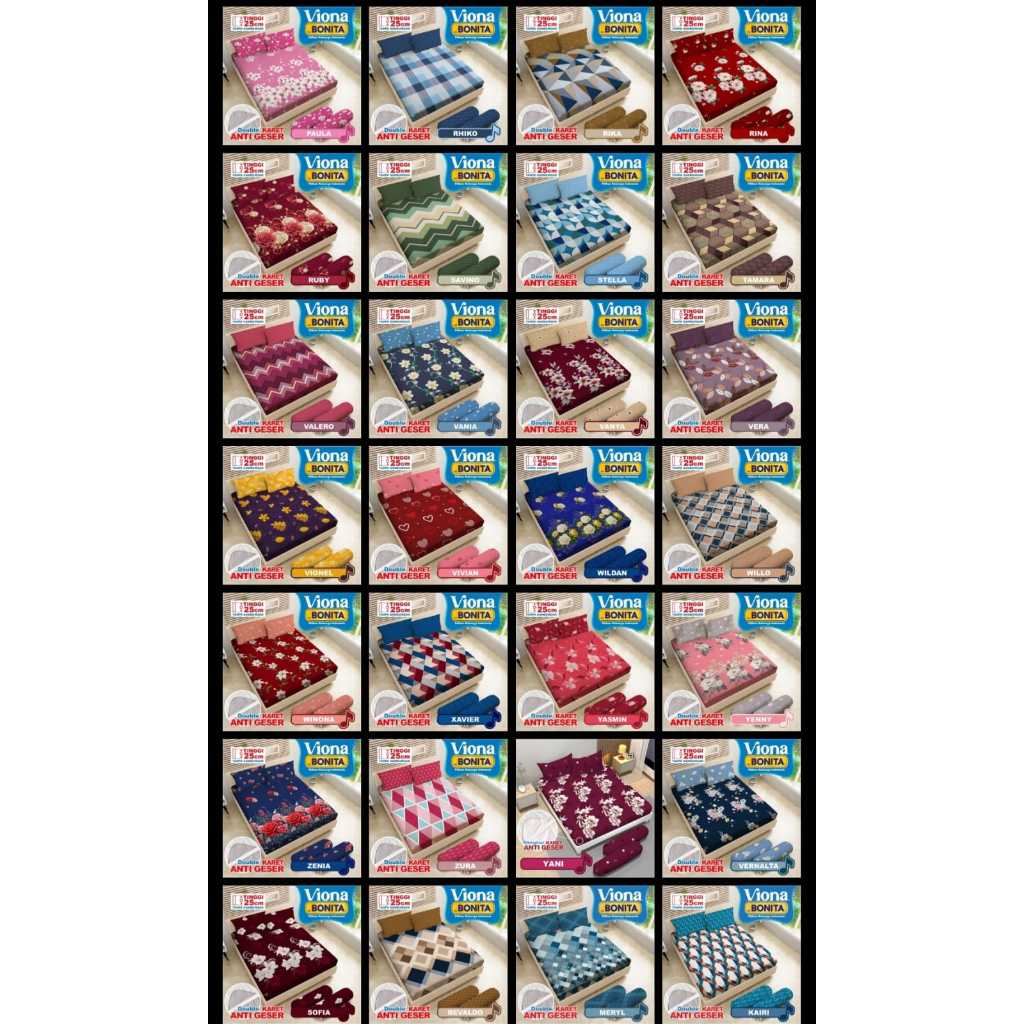 Jual SPREI BONITA VIONA 160X200 ANTI GESER | Shopee Indonesia