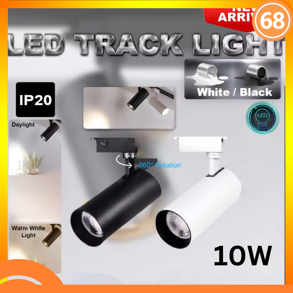 Jual LAMPU TRACK RELL LED SOROT SPOT LIGHT TRACKLIGHT RELL COB 10W 10 ...