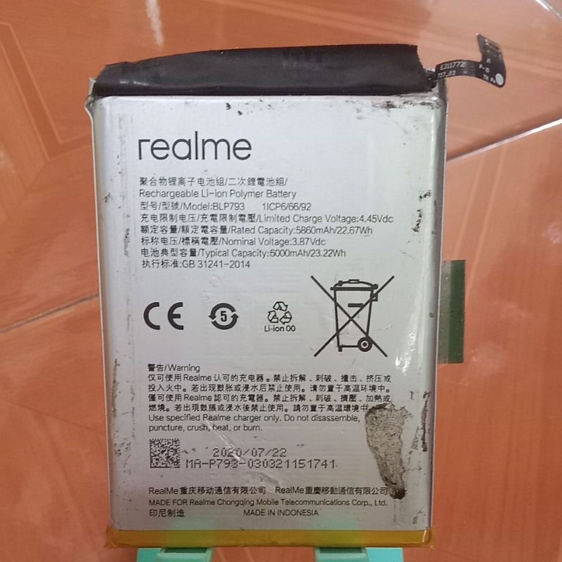 Jual Baterai batrai REALME BLP793 Original copotan | Shopee Indonesia
