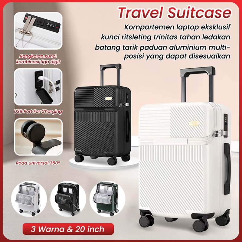 Jual VBELL Koper Semi Terbuka / Series Cabin Size 20 Inch TSA Lock USB ...