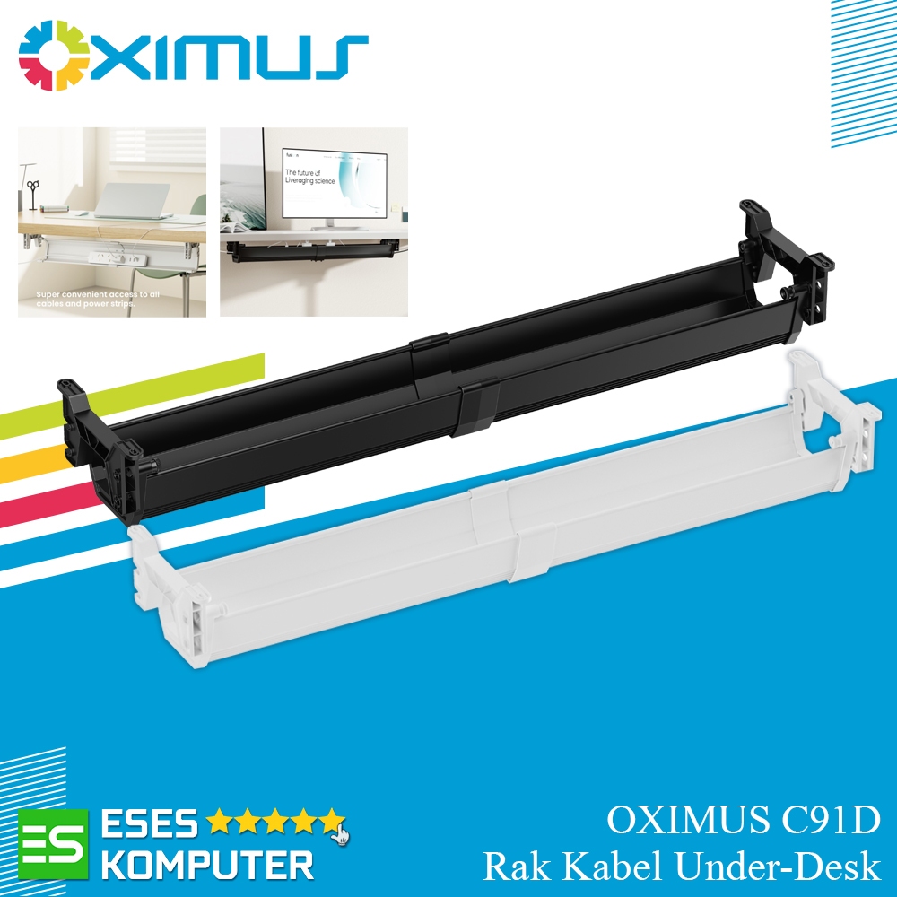 Jual Rak Kabel Bawah Meja OXIMUS C91D Hitam / Putih | Universal Under ...