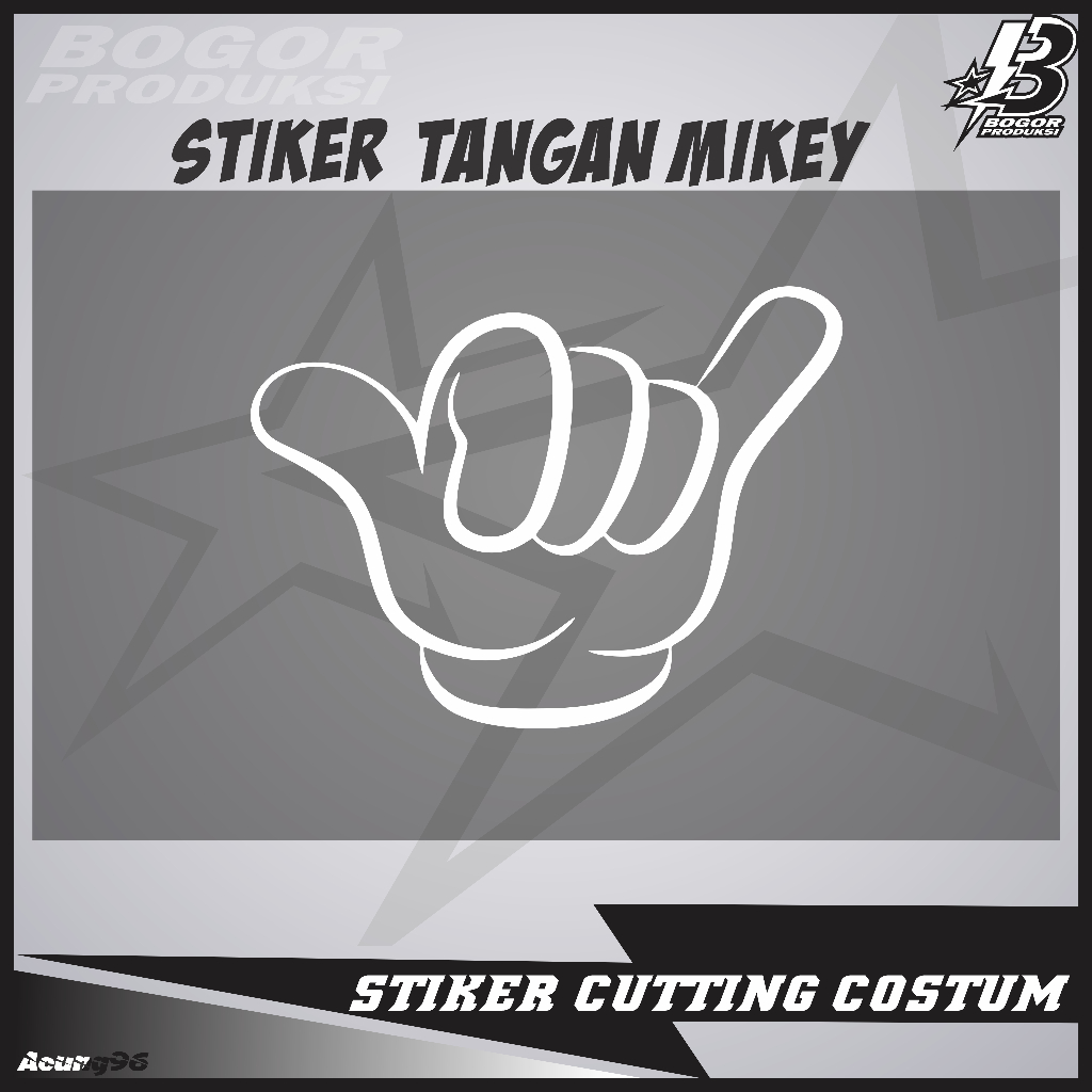 Jual Stiker Motor - Stiker Cutting Tangan Mickey Mouse Puti cod ...