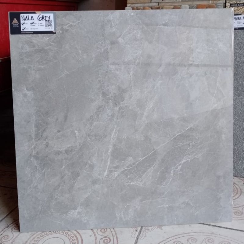 Jual Granit Lantai Arna 60x60 Nala Grey Glossy | Shopee Indonesia