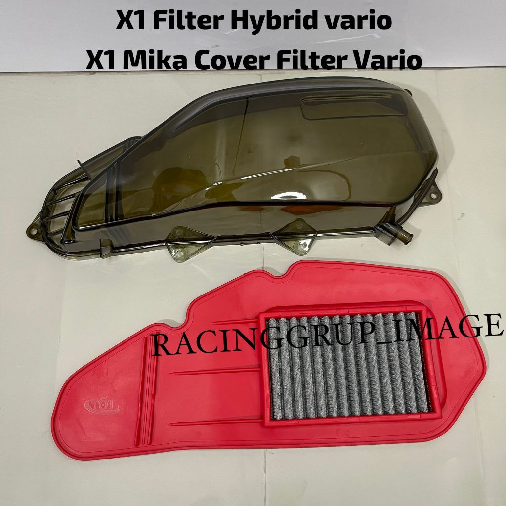 Jual Merah Tutup Hawa Ryben + Filter Udara Hybrid merah Vario 125 150 ...