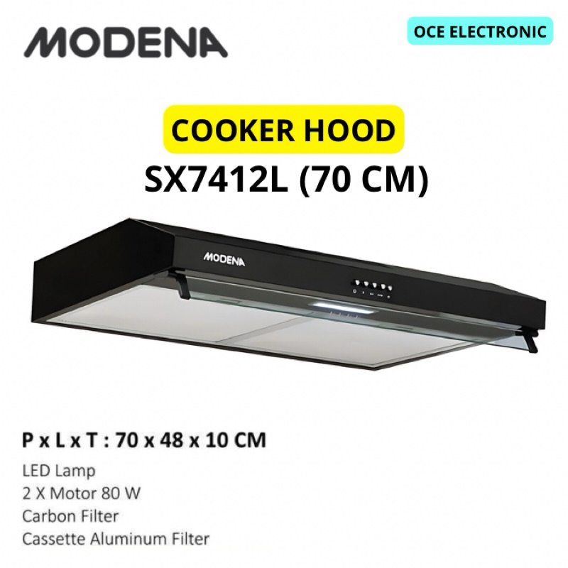 Jual COOKER HOOD MODENA SX7412L [70 CM] PENGHISAP ASAP DAPUR | Shopee ...