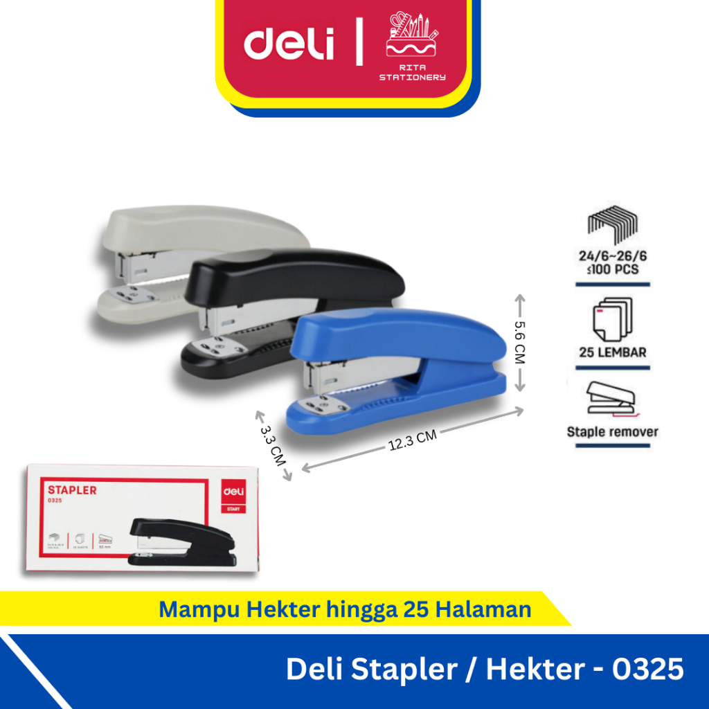 Jual Deli Staples / Hekter Besar isi Nomor 3 ukuran 24/6 26/6 E305 ...