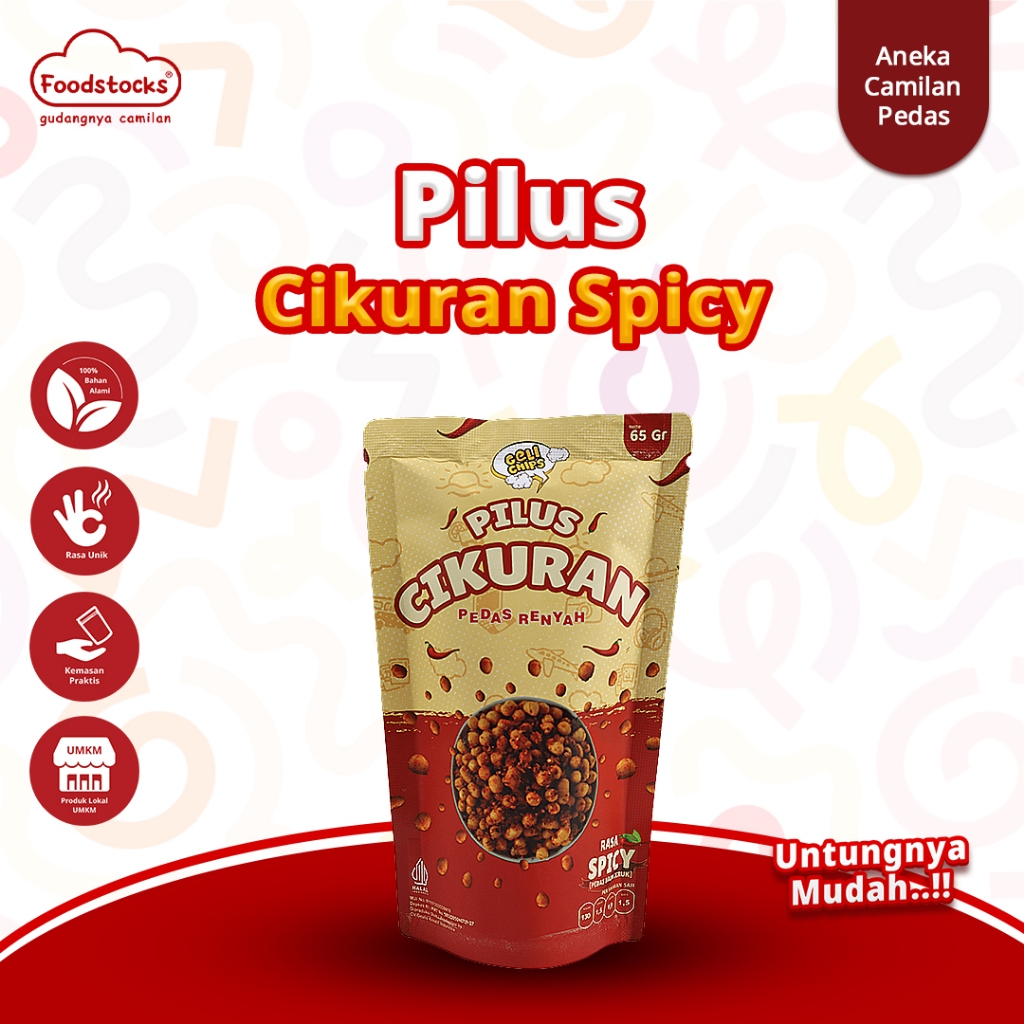 Jual Geli Chips - Pilus Cikuran Sukro Cikur Spicy Rasa Pedas Gurih 65gr ...