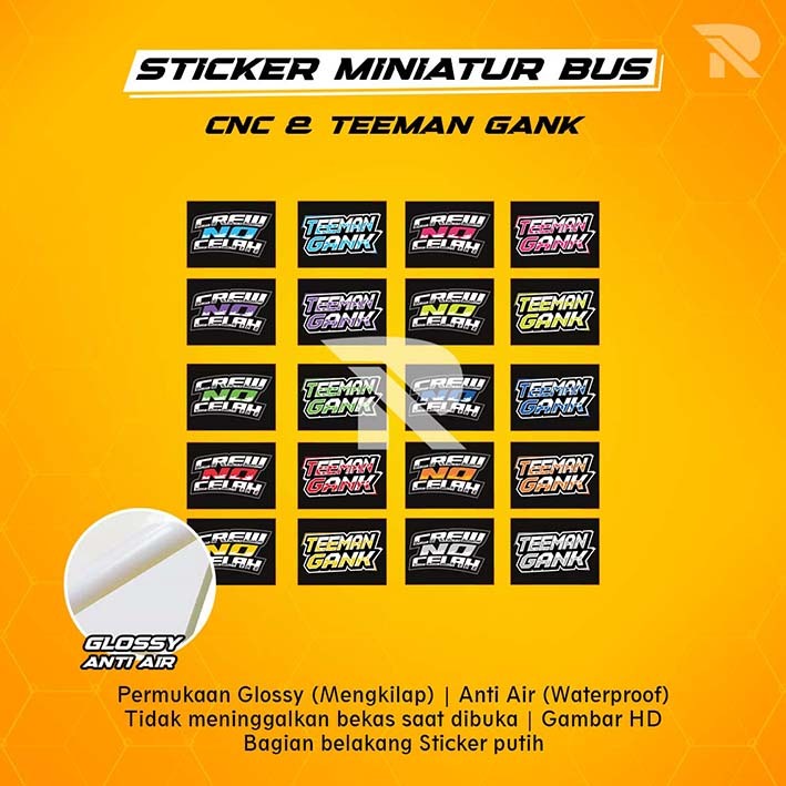 Jual Sticker Teeman Gank Sticker Miniatur Bus / Sticker Crew No Celah ...