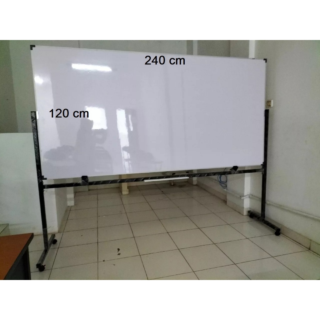 Jual whiteboard standing ukuran 120 x 240 cm magnetic single face ...