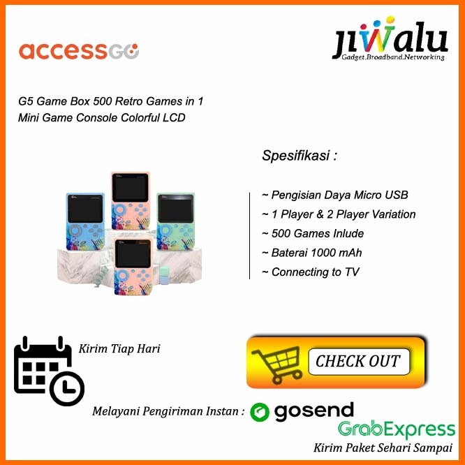 Jual G5 Game Box 500 Retro Games in 1 Mini Game Console Colorful LCD ...