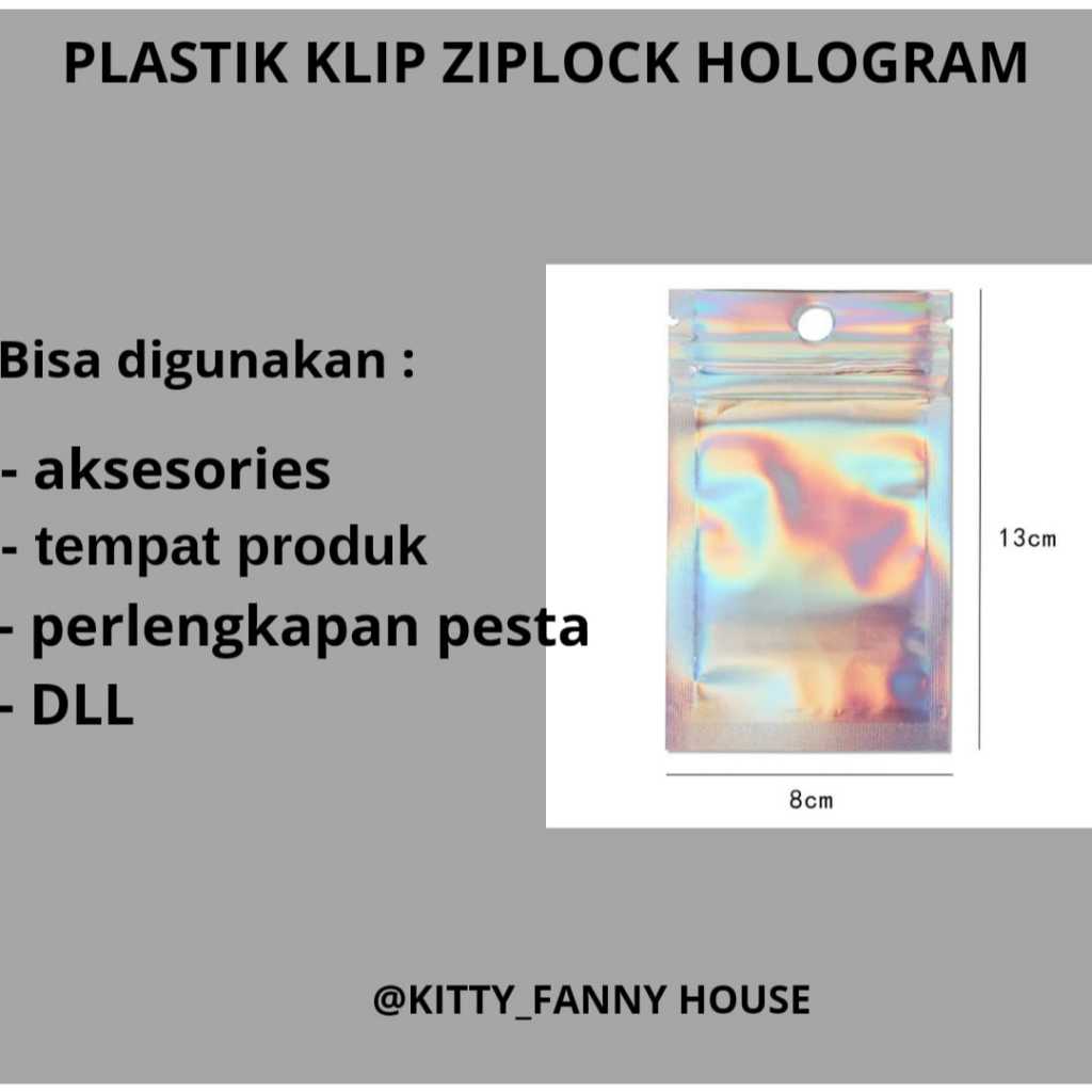 Jual ( ISI 100PCS ) PLASTIK KLIP ZIPLOCK HOLOGRAM AKSESORIS SNACK ...