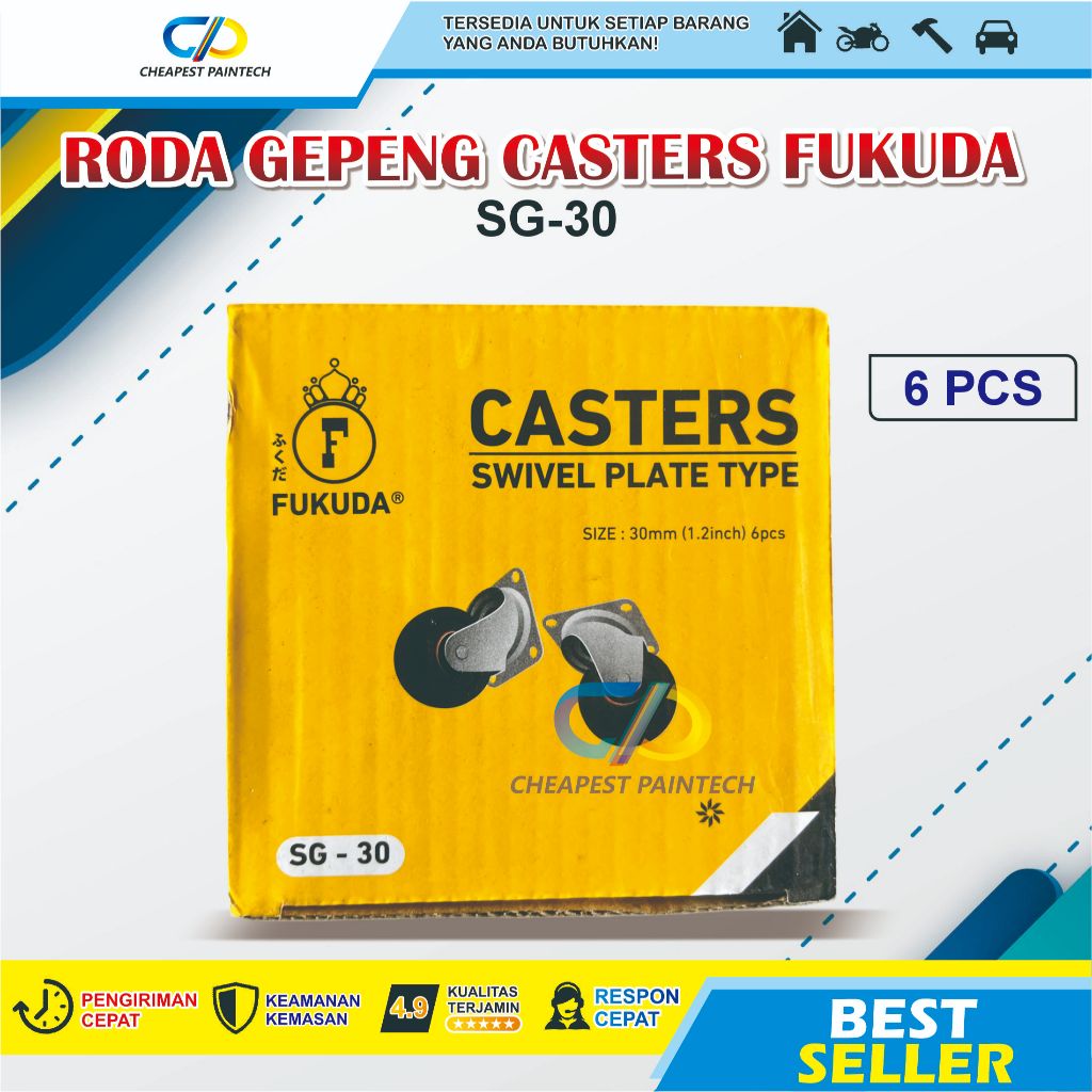Jual RODA GEPENG CASTER SB-30 FUKUDA HITAM SET | Shopee Indonesia