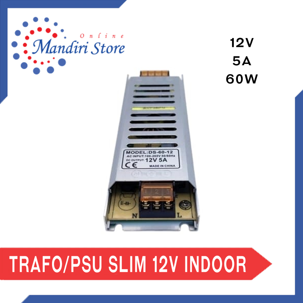 Jual Trafo Power Supply Indoor 12V 60W/100W | CCTV Led Strip Super Slim ...