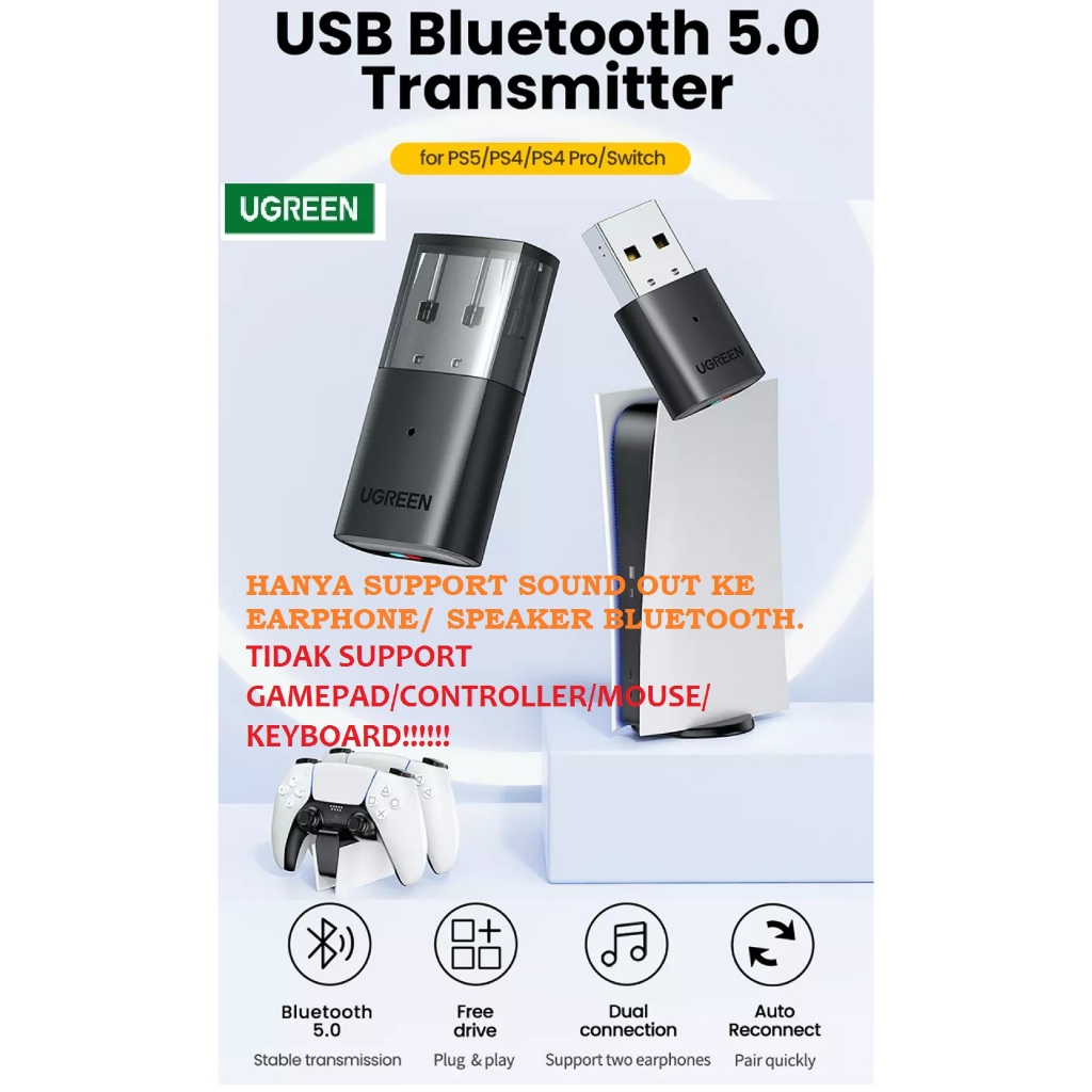 Jual Ugreen Bluetooth 5.0/5.3 Transmitter for PS5/PS4/Nintendo Switch ...