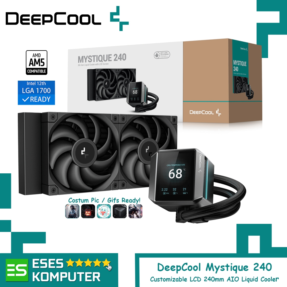 Jual AIO DeepCool MYSTIQUE 240 Customizable LCD Screens 240mm High Performance Liquid CPU Cooler ...