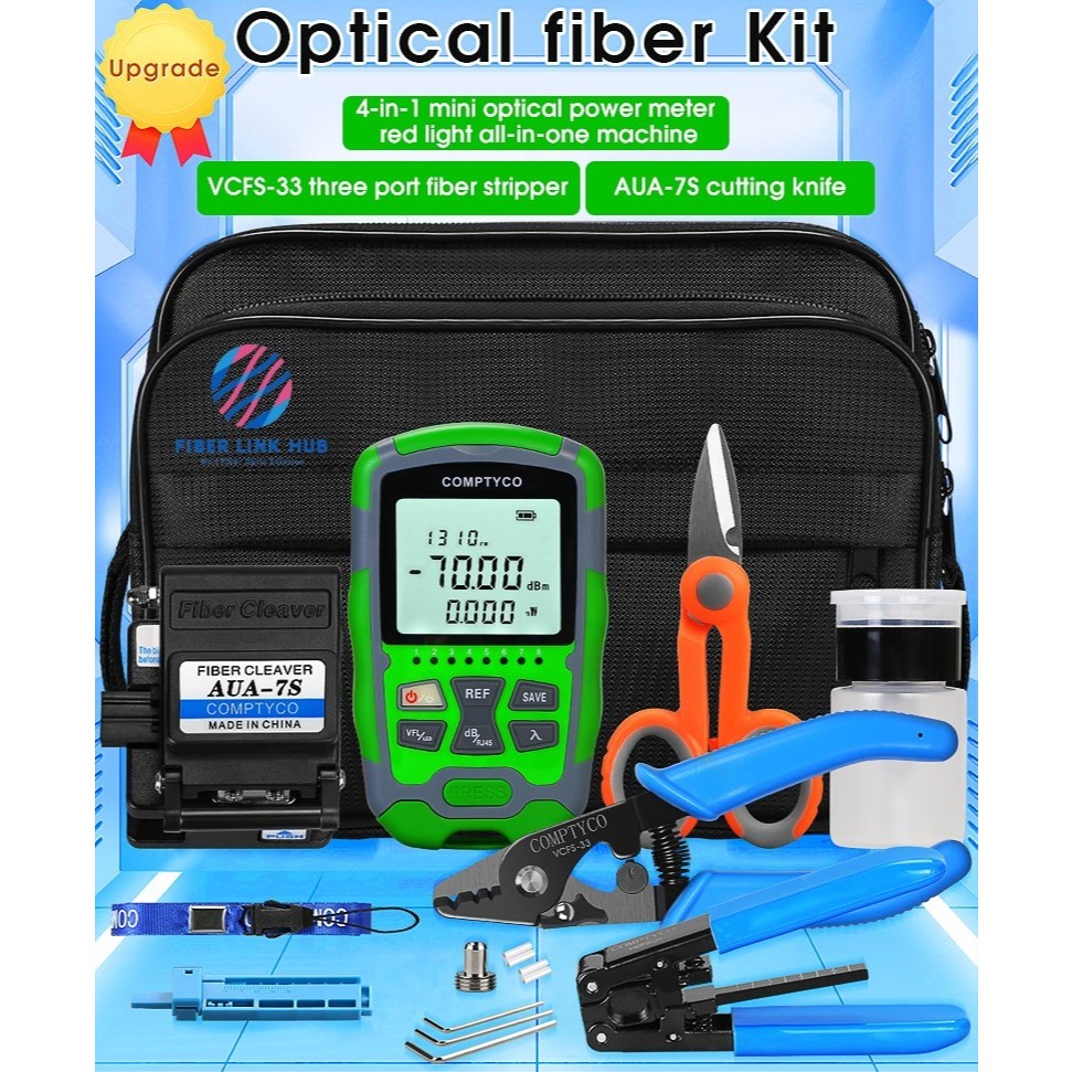 Jual AUA-MC7 Tool Set FO Fiber Optic Tool Kit Set Fiber Cleaver AUA-7S ...