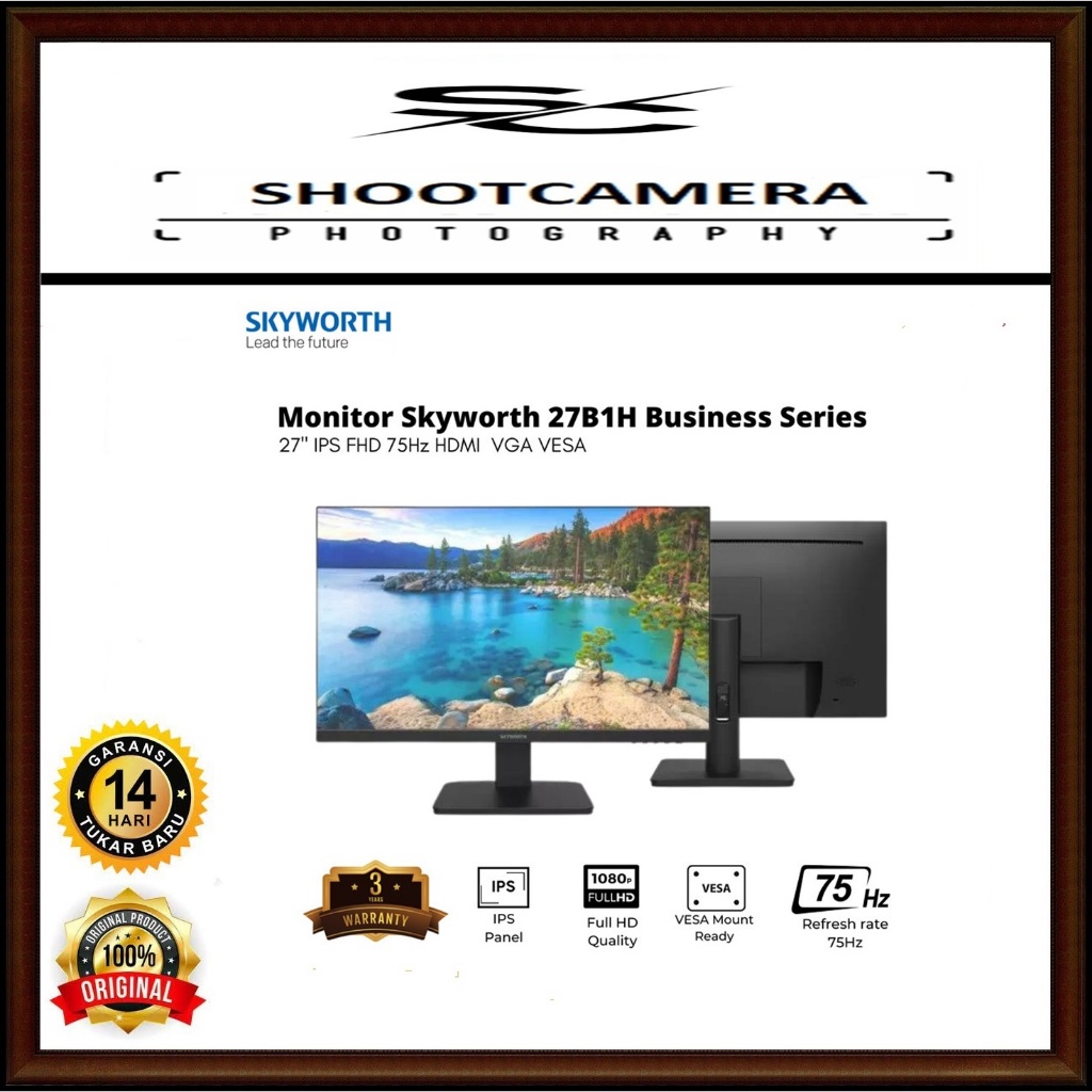 Jual SKYWORTH MONITOR LED 27" INCH 27B1H IPS FHD HDMI VGA SLIM VESA ...