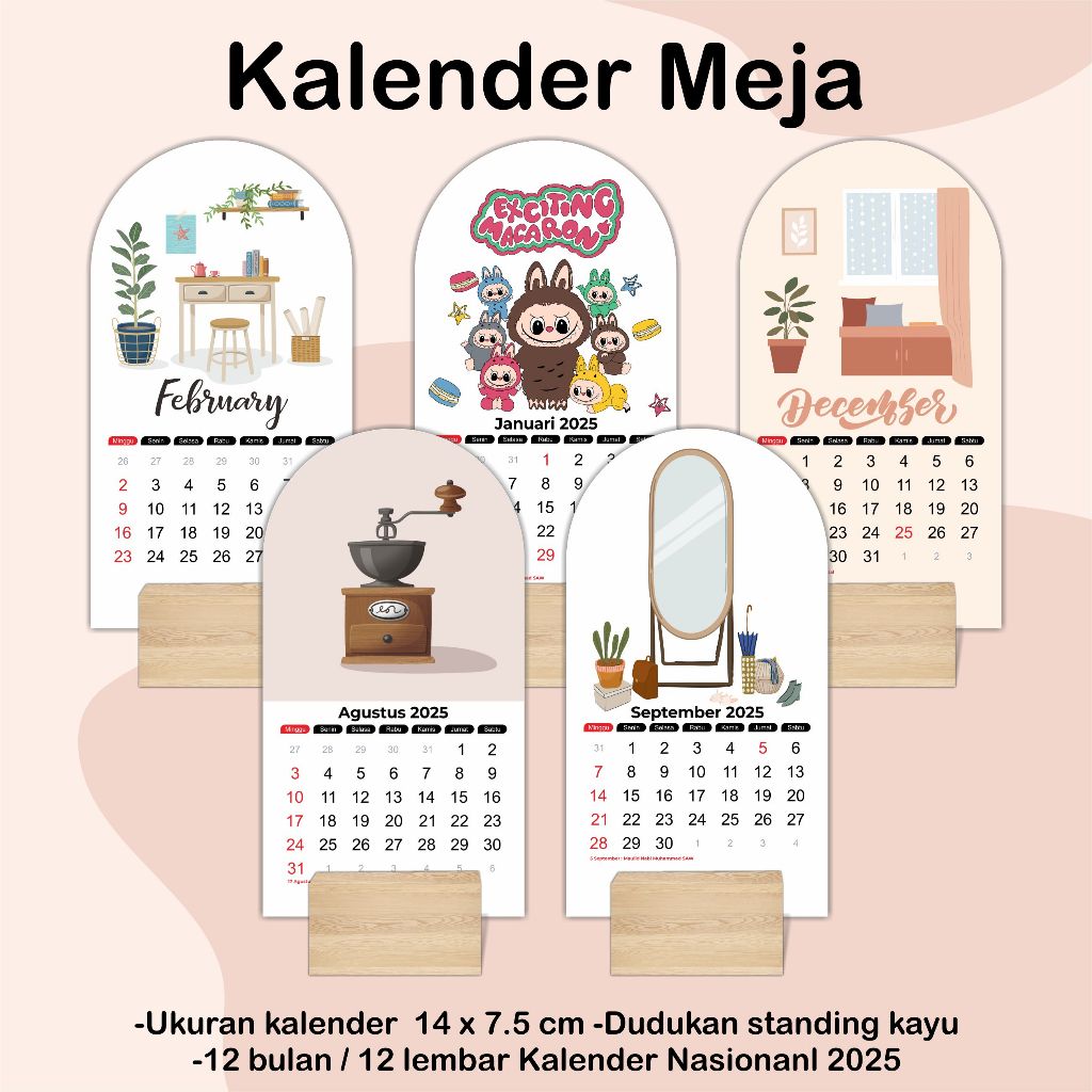 Jual Kalender meja standing - desk callendar - kalender mini standing ...