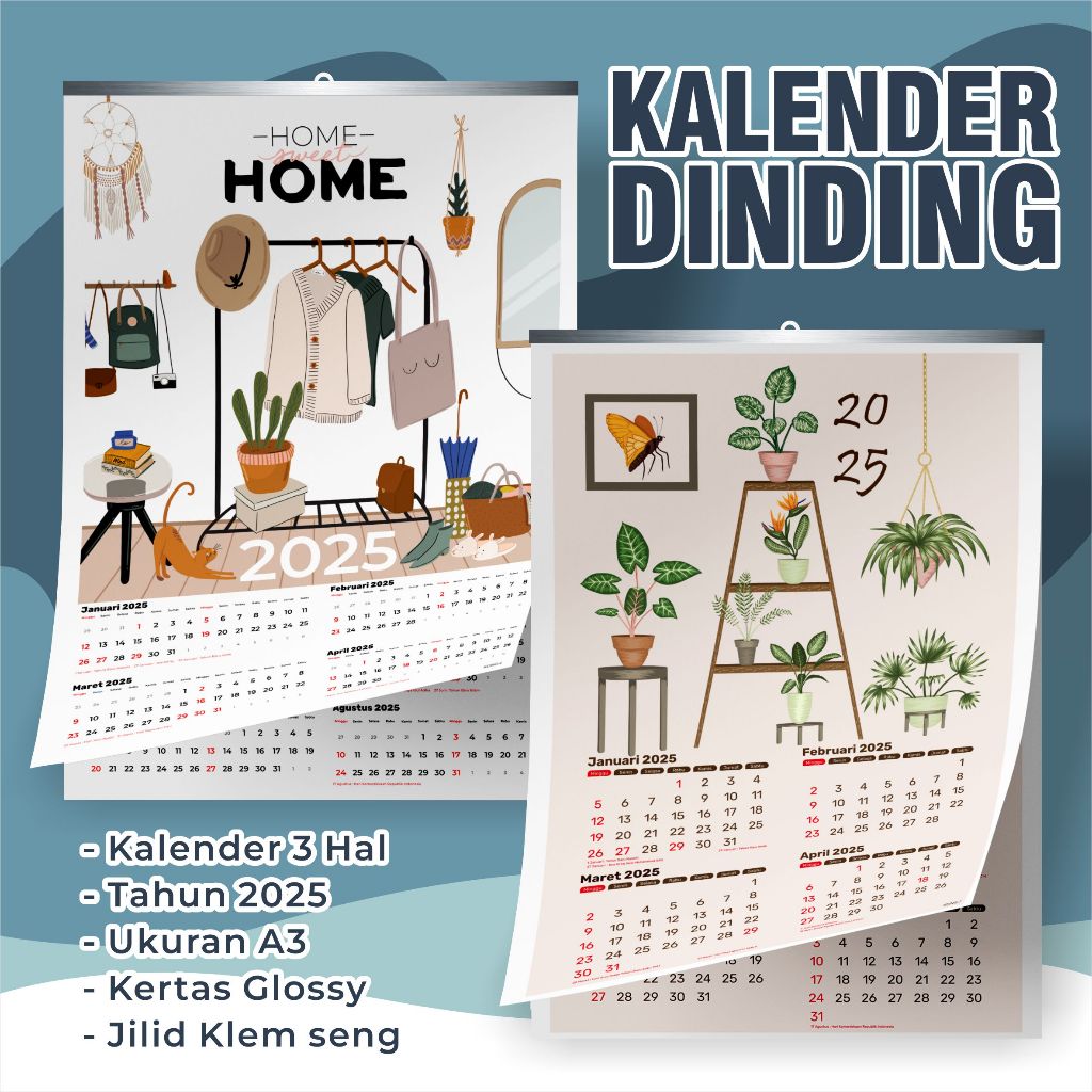 Jual Kalender dinding aesthetic - wall callendar - kalender gantung ...