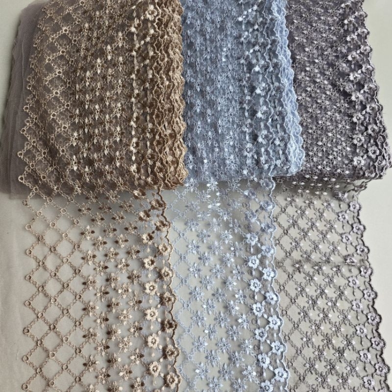 Jual renda tile lebar 17cm harga permeter | Shopee Indonesia