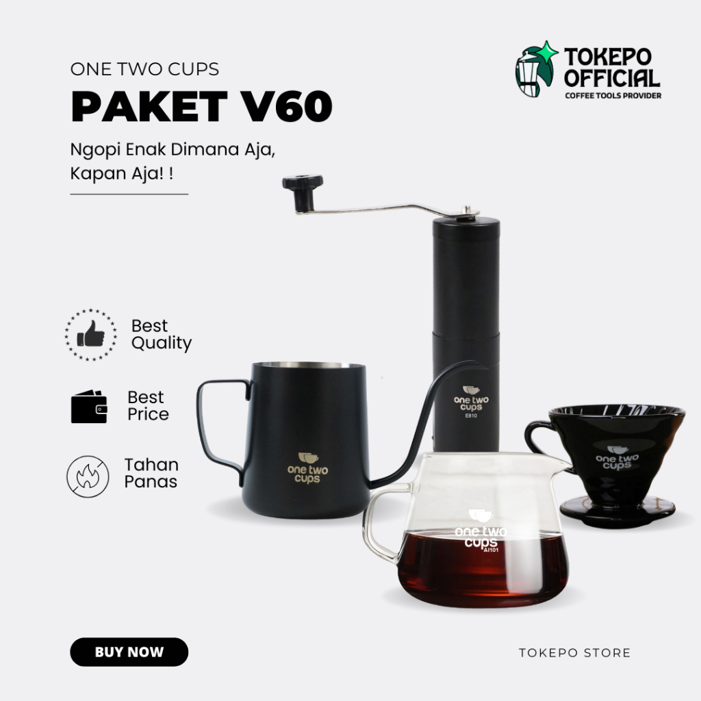 Jual Paket Alat Kopi V60 Manual Brew V60 Dripper Set Teko, Server, V60 ...