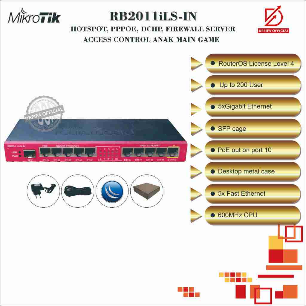 Jual Mikrotik Routerboard Router HOTSPOT PPPOE Voucher RB2011iLS-IN ...