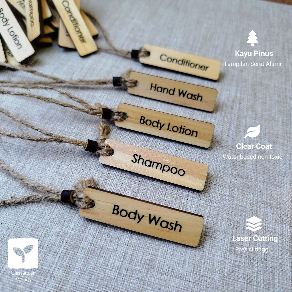 Jual Amenities Tag | Label Amenities | Label Kayu | Hang Tag Kayu Pinus ...