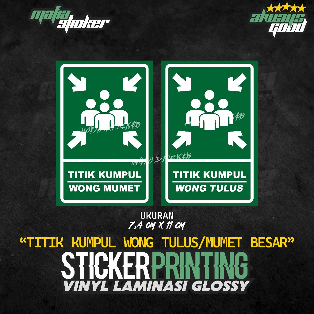 Jual STICKER/STIKER PRINT CUT TITIK KUMPUL WONG TULUS MUMET PASRAH ...