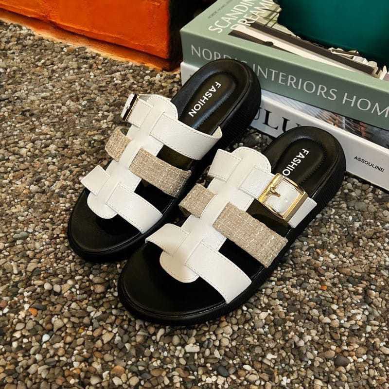 Jual Sandal Wanita Platform Slip On Viral Hak 3 Cm Sandal Wanita Korean ...