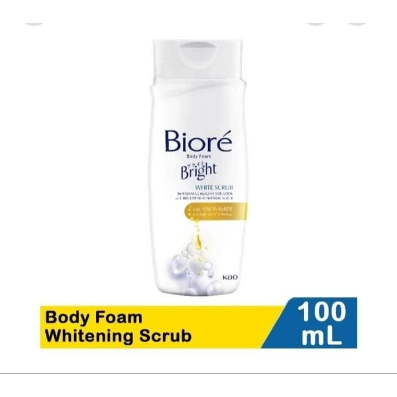 Jual Biore Bright Body Foam White Scrub 100ml | Shopee Indonesia
