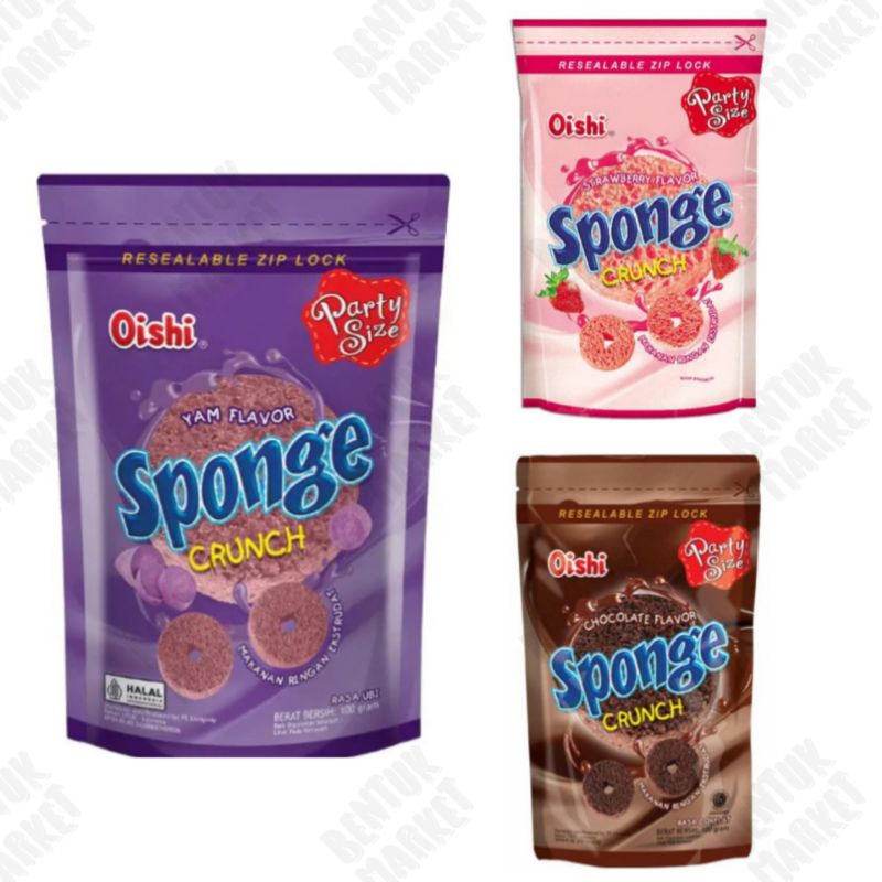 Jual OISHI SPONGE Rasa Ubi 100gr / Oishi Sponge Rasa Strawberry 100gr / Oishi Sponge Rasa Coklat ...