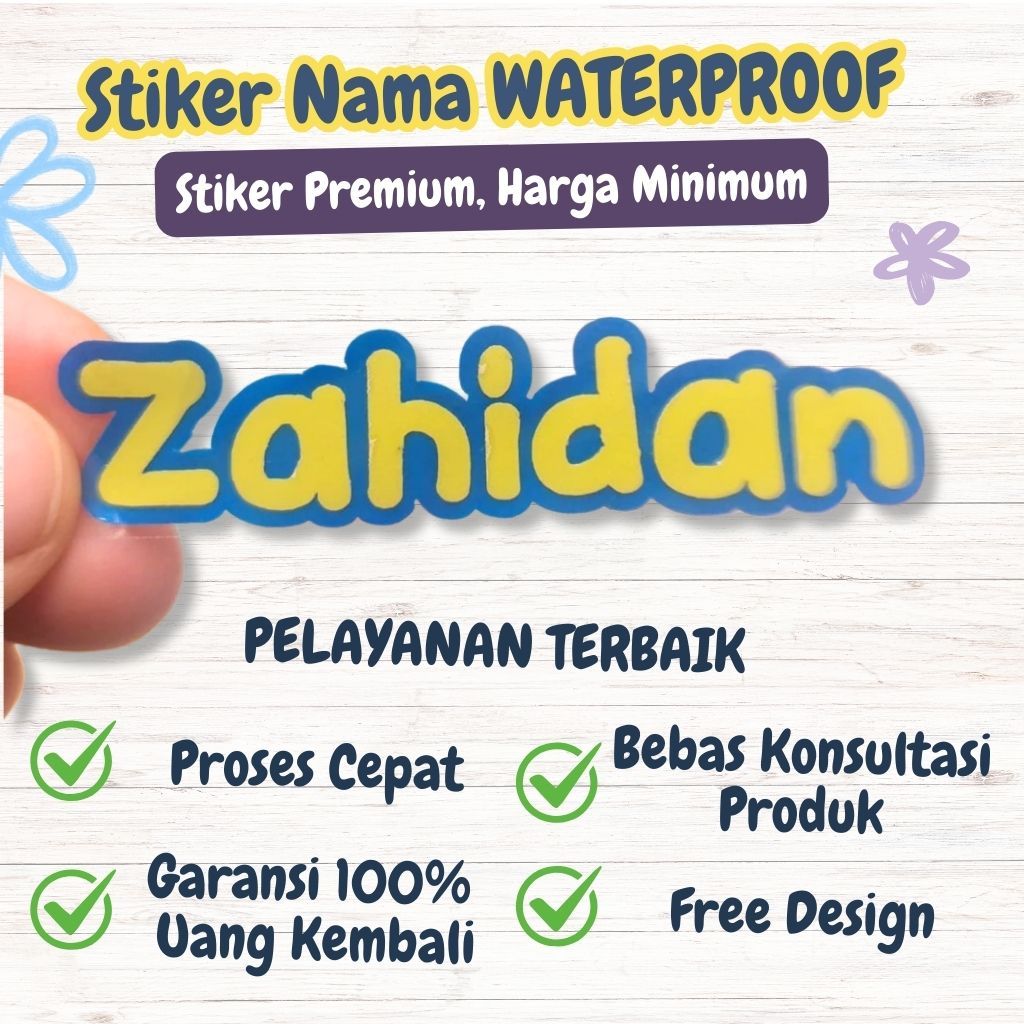 Jual 11 PCS Sticker Cutting Nama Stiker Timbul Label Nama Custom Anti ...