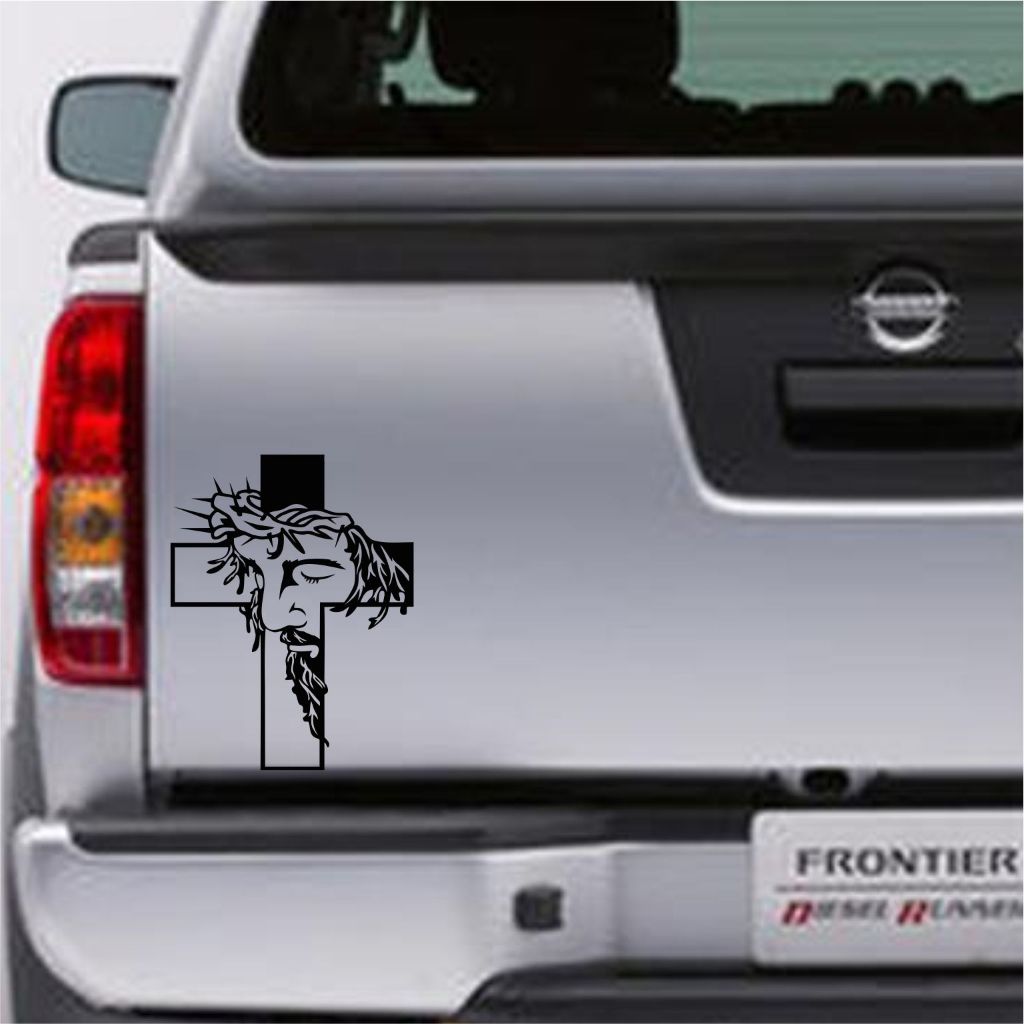Jual STICKER CUTTING MOBIL SALIB JESUS STIKER BAGASI MOBIL MURAH ...