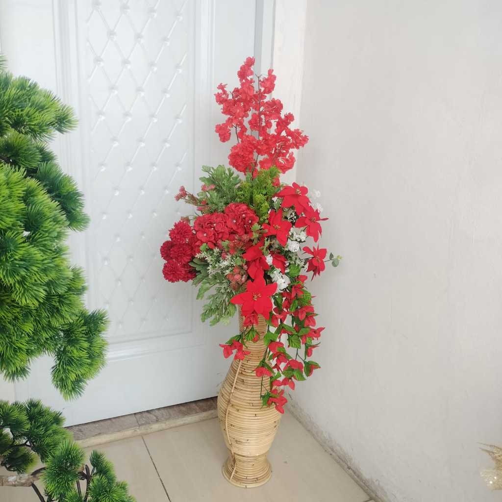 Jual rangkaian bunga imlek artificial// rangkaian bunga hias/ rangkaian ...