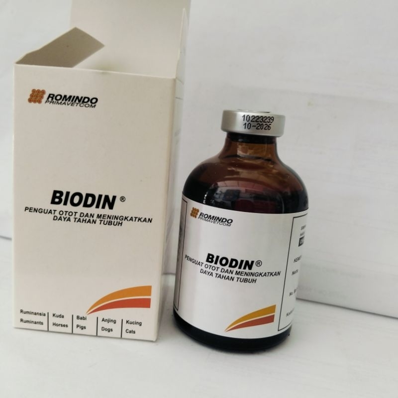 Jual BIODIN 50 ml menguatkan Otot stamina daya tahan tubuh hewan pasca ...