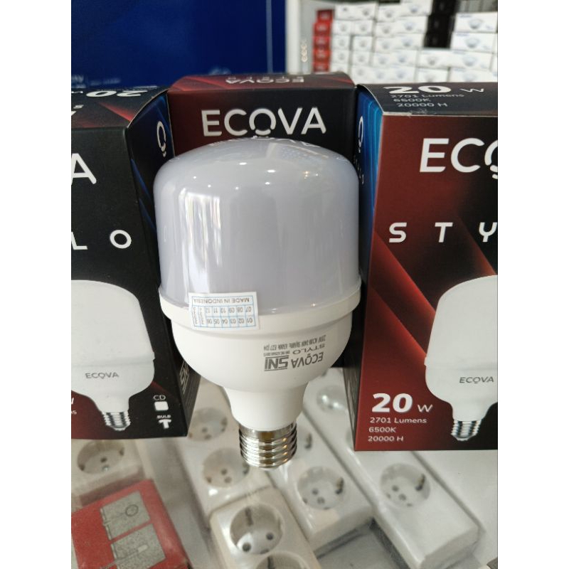 Jual ECOVA LAMPU BOHLAM T BULB LED KAPSUL TABUNG 20W 30W 40W 50W 85W 6500K CAHAYA PUTIH / 3000K ...