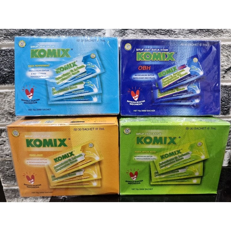 Jual KOMIX CAIR BOX ISI 30 SACHET (JAHE, OBH, JERUK NIPIS, PEPERMINT ...