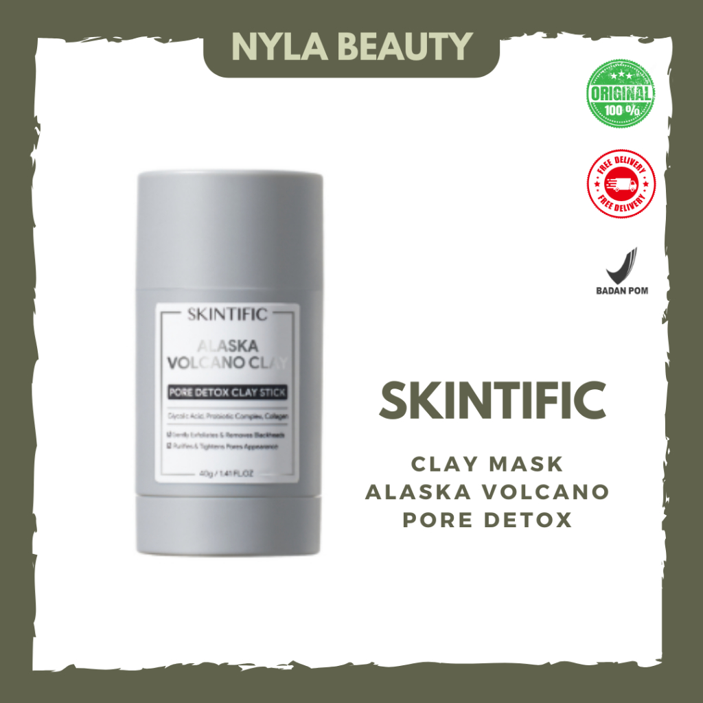 Jual 𝐍𝐘𝐋𝐀 𝐁𝐄𝐀𝐔𝐓𝐘 - SKINTIFIC Alaska Volcano Clay Pore Detox Clay 55g ...