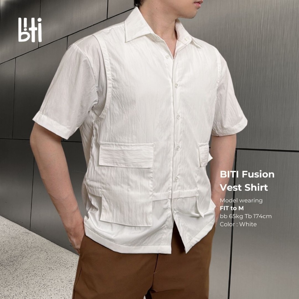 Jual BITI Fusion Vest Shirt | Kemeja Rompi Parasut Nylon Kantong Dobel ...