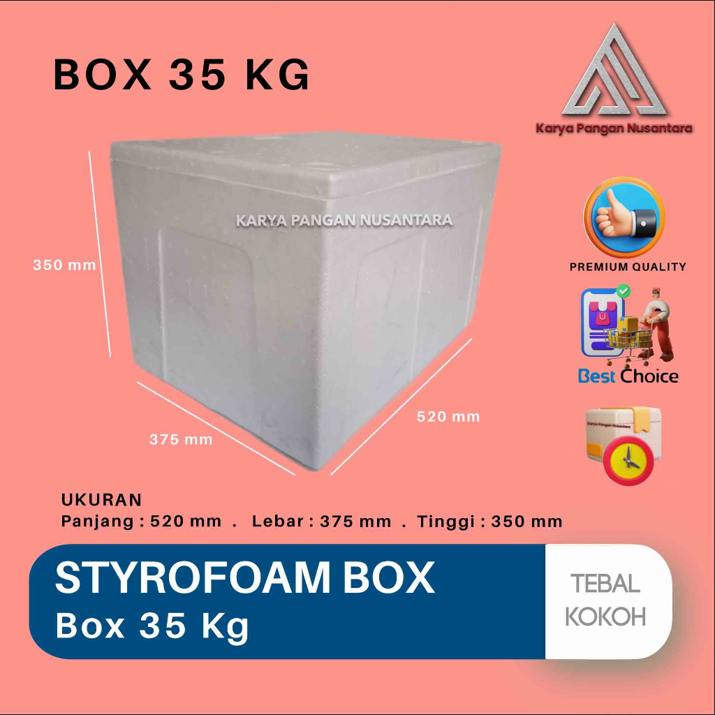 Jual STYROFOAM BOX 35 KG BOX ES BOX GABUS BOX STYROFOAM BOX-35 52x37.5x35 CM | Shopee Indonesia