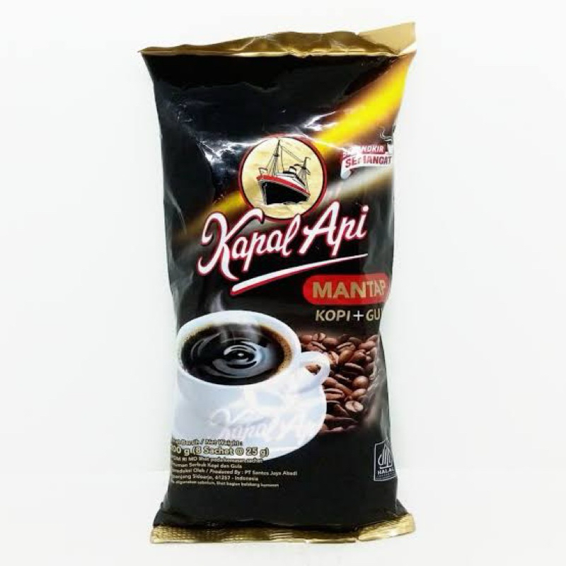 Jual kapal api mantap kopi + gula 8pcs x 25gr | Shopee Indonesia