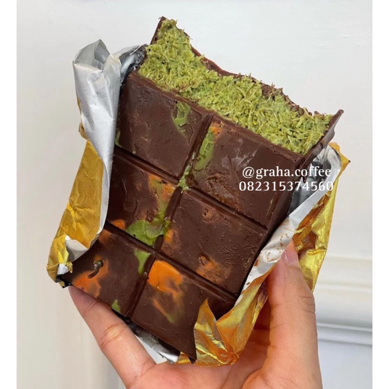 Jual Chocolate Kunafa Pistachio - Coklat Dubai Viral - Aceh Lokal Produk | Shopee Indonesia