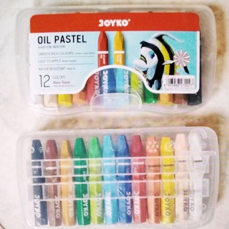 Jual Crayon Krayon Joyko besar 12 warna oil pastel mewarnai atk murah ...