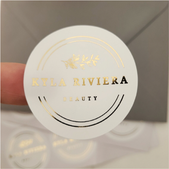 Jual Sticker Putih Gold Hotprint Custom | Stiker Gold Foil Custom ...