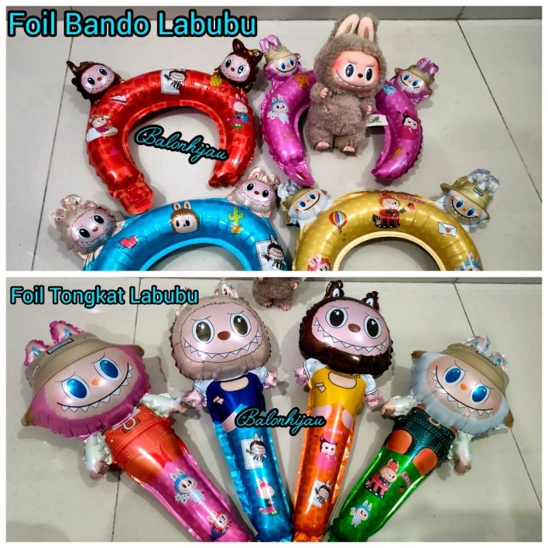 Jual BALON FOIL LABUBU BENTUK BANDO BENTUK TONGKAT / BALON LABUBU LUCU ...
