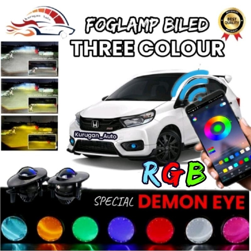 Jual FOGLAMP BILED OVAL DEMON DEVIL RGB HONDA BRIO MOBILIO HRV LAMPU ...