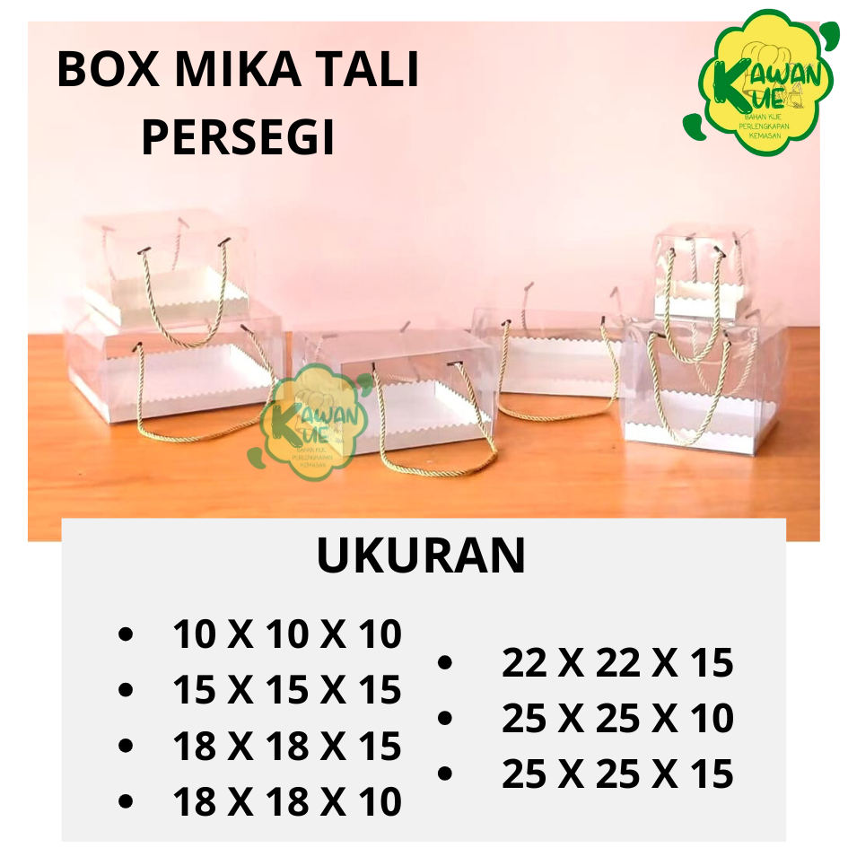 Jual Mika Tali Emas Persegi / Box Hampers / Box Kue / Box Mika / Box ...