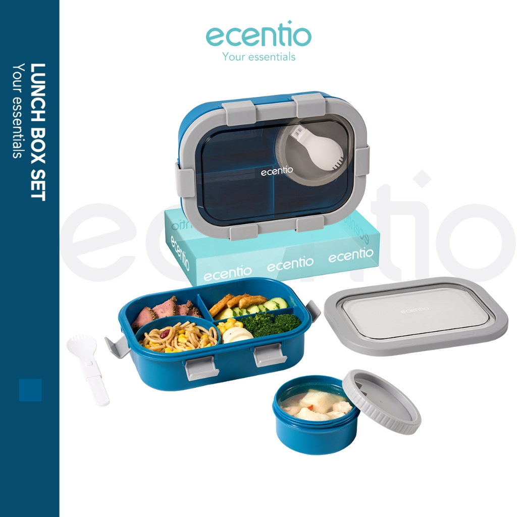 Jual ecentio tempat makan Kotak Makan Lunch Box anti tumpah 1.4L ...