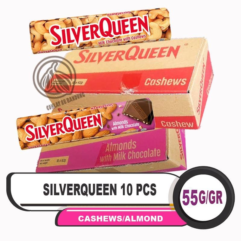 Jual SilverQueen Coklat 55gr 1 Box 10pcs – Mix Rasa Almond Mede ...